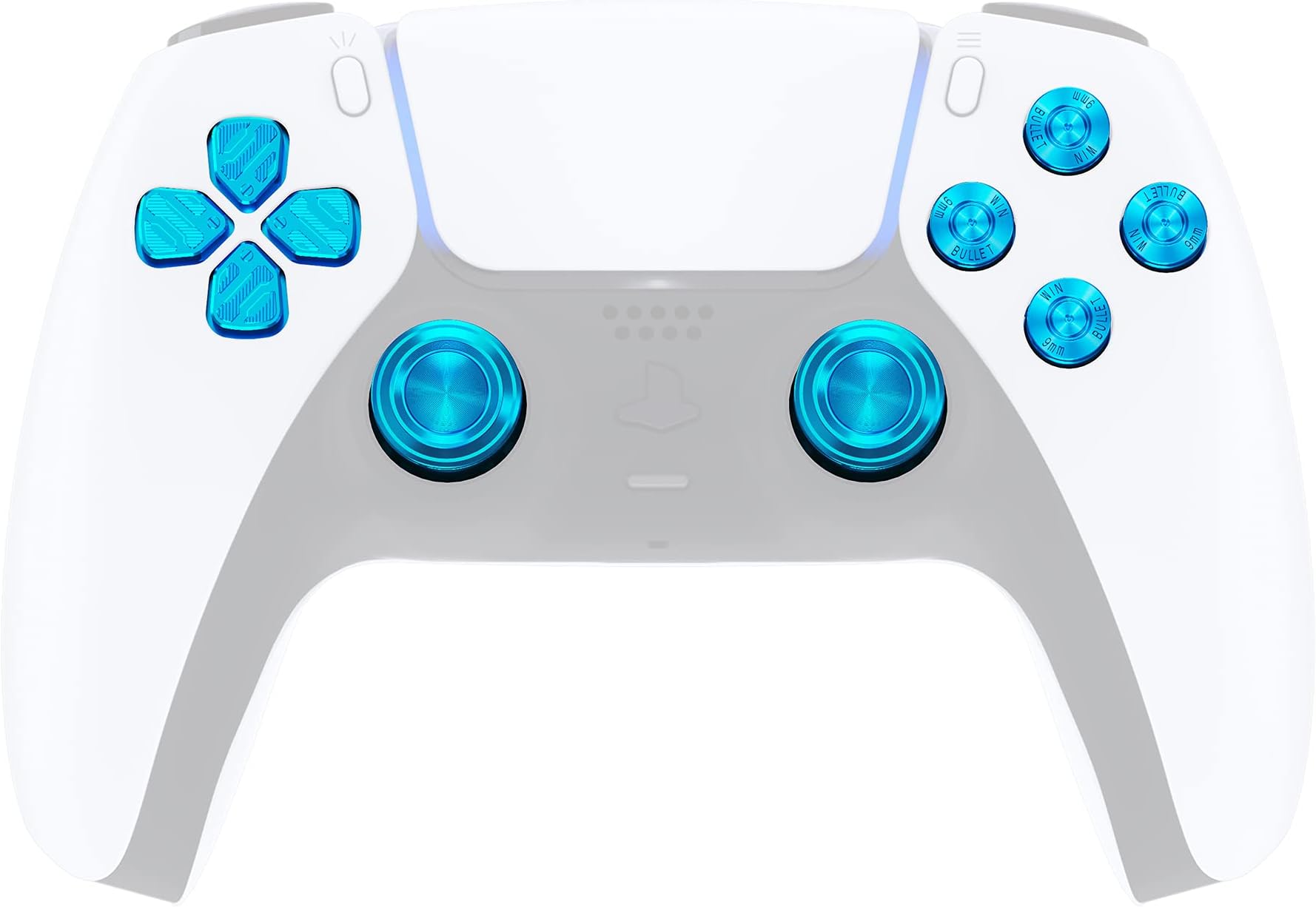 Amazon.com: eXtremeRate Blue Metal Thumbsticks Dpad ABXY Buttons for ...