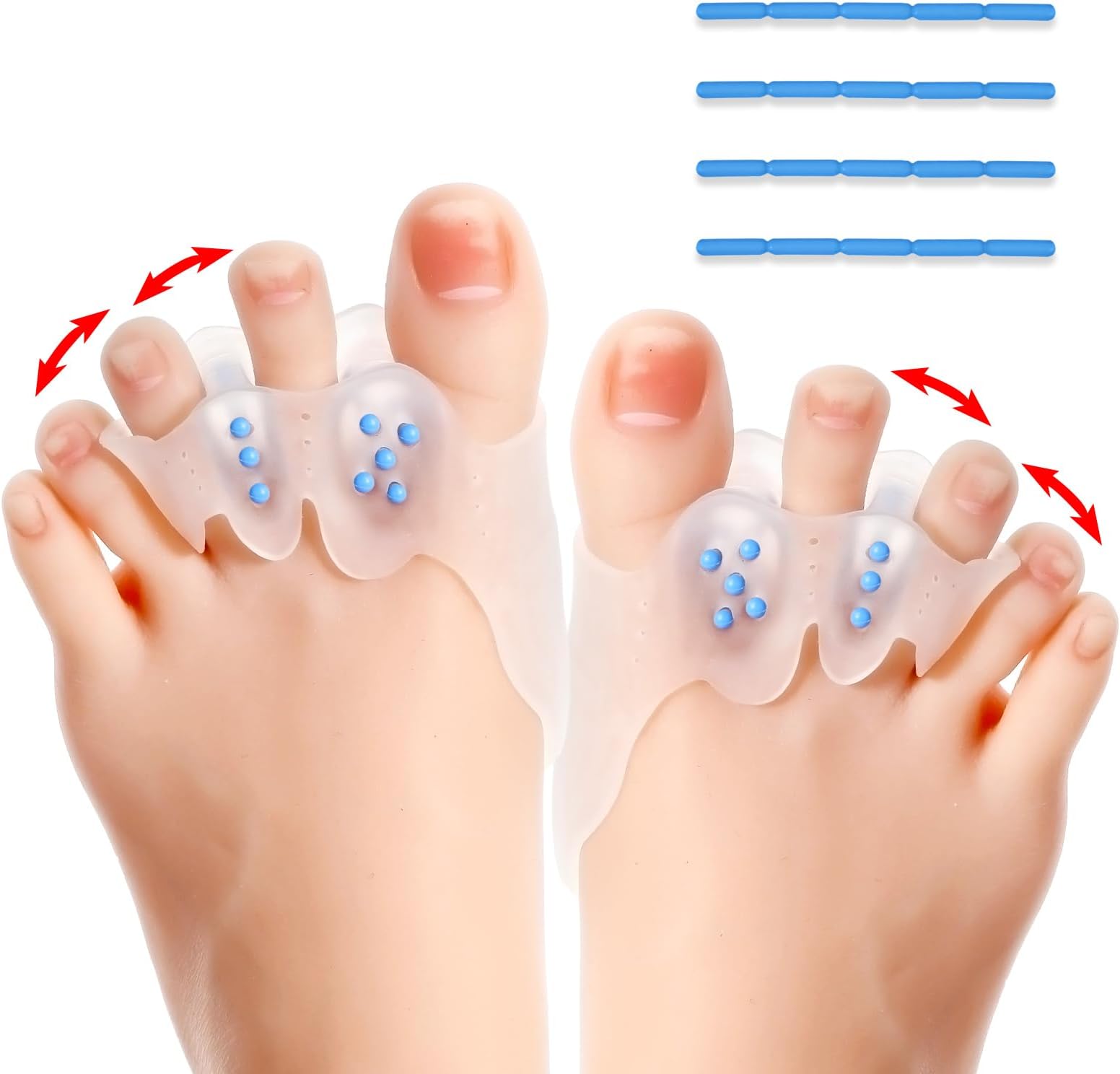Amazon.com: 2 Pairs Toe Spacers & Bunion Corrector, Adjustable Toe ...