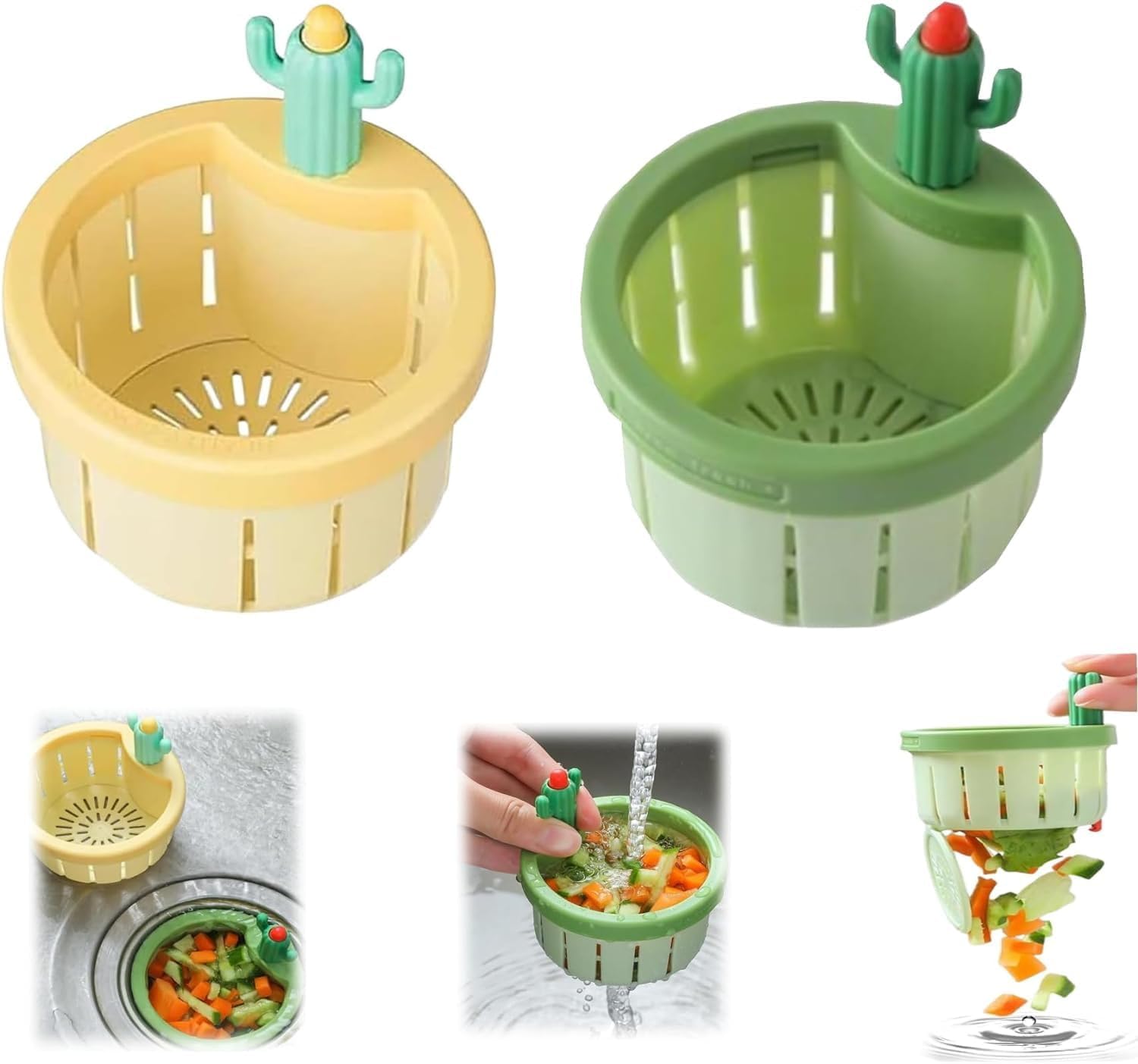 Amazon.com: Cactus Kitchen Sink Drain Strainer,Press Automatic Dumping ...