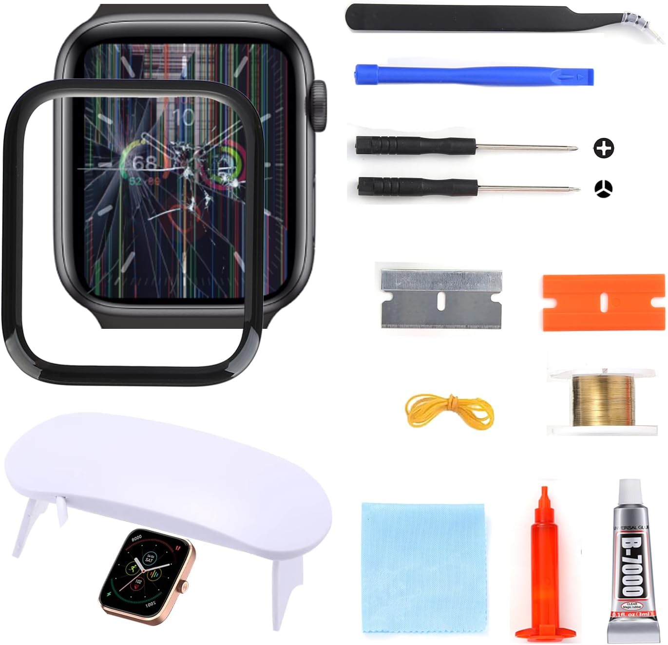 Amazon.com: UYGHHK Watch SE 44MM Screen Replacement, Front Outer Glass ...