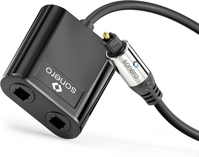 Sonero® Premium Toslink Splitter, 1x Male Input, 2x Female Output, S ...