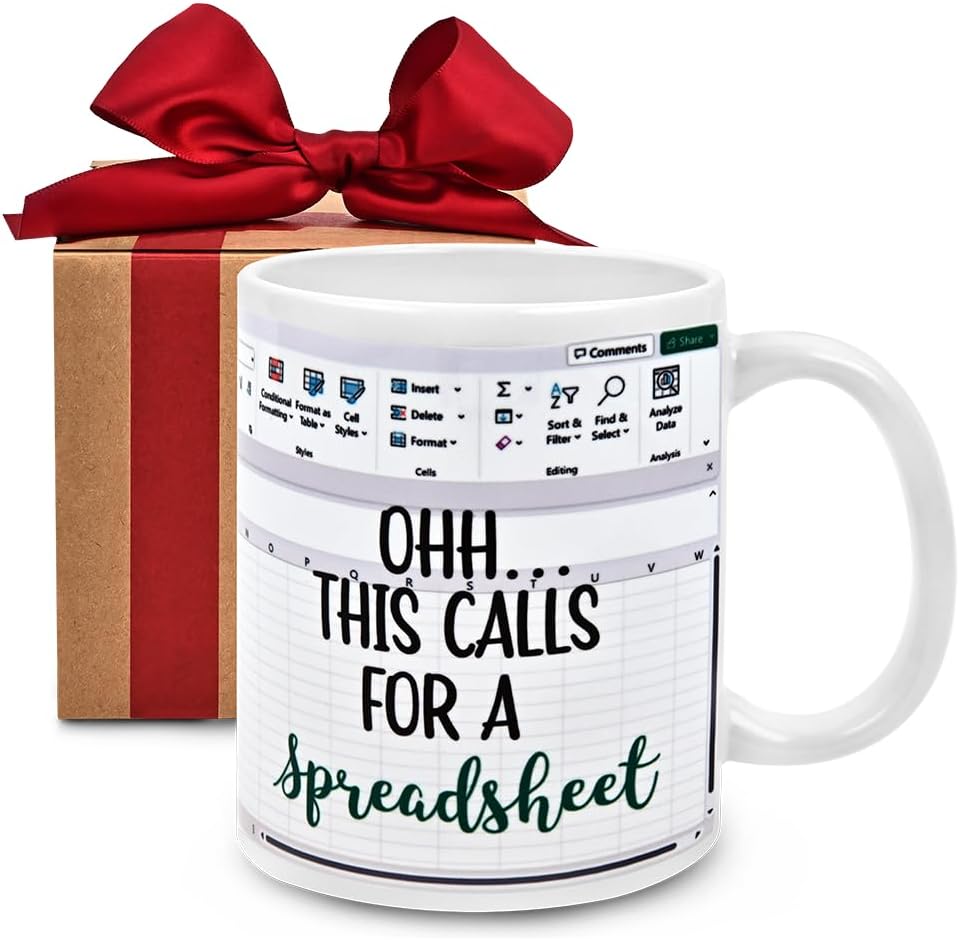 Amazon.com: RIJEFUL Oh This Calls for a Spreadsheet Mug, Funny ...