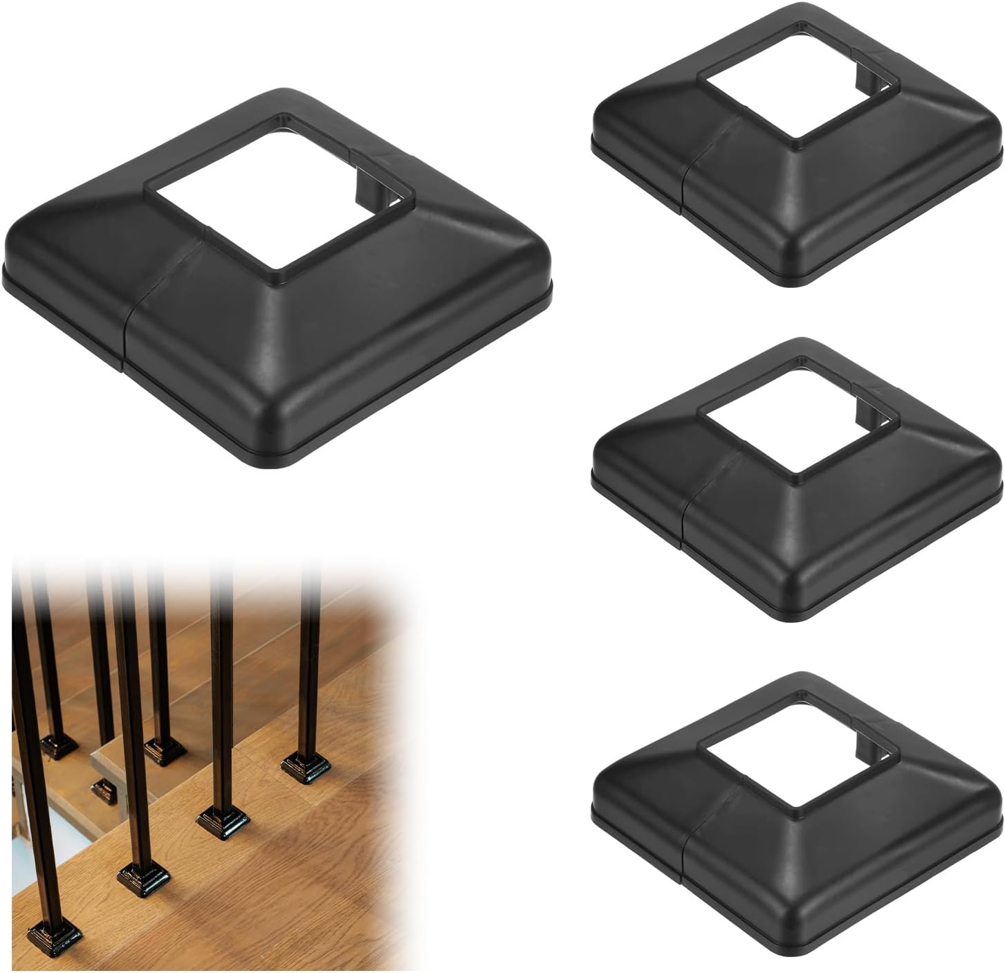 M METERXITY 4-Pack Post Base Cover, Fits 2"x 2" PVC Post Skirt Split ...