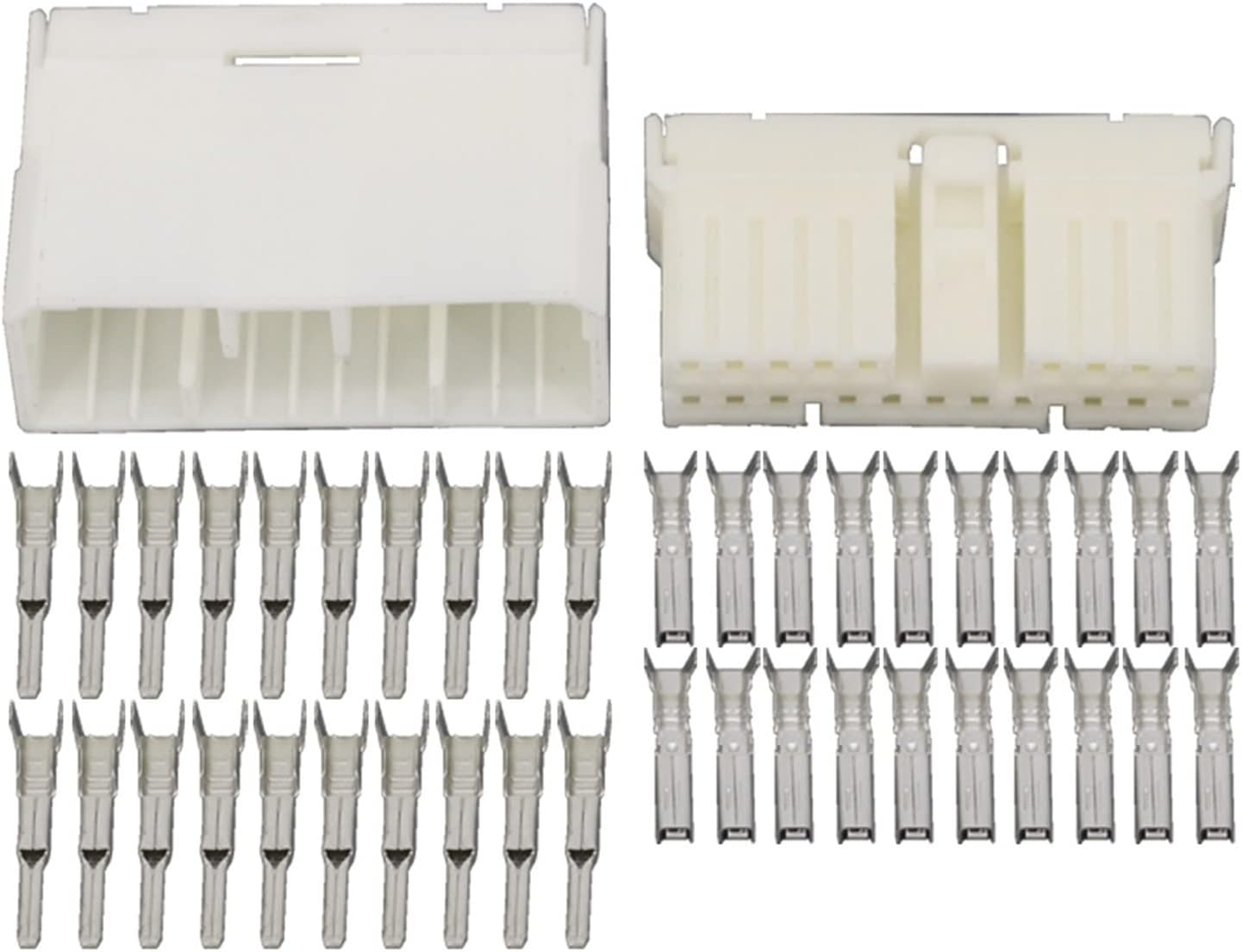 Amazon.co.jp: 20 Pin White Plastic Solder Plate Pin Connector Bent ...