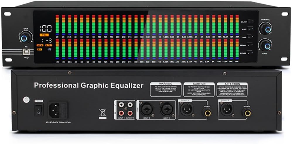 Amazon.com - Digital Equalizer, Single/Double 31-Band Stereo Graphic EQ ...