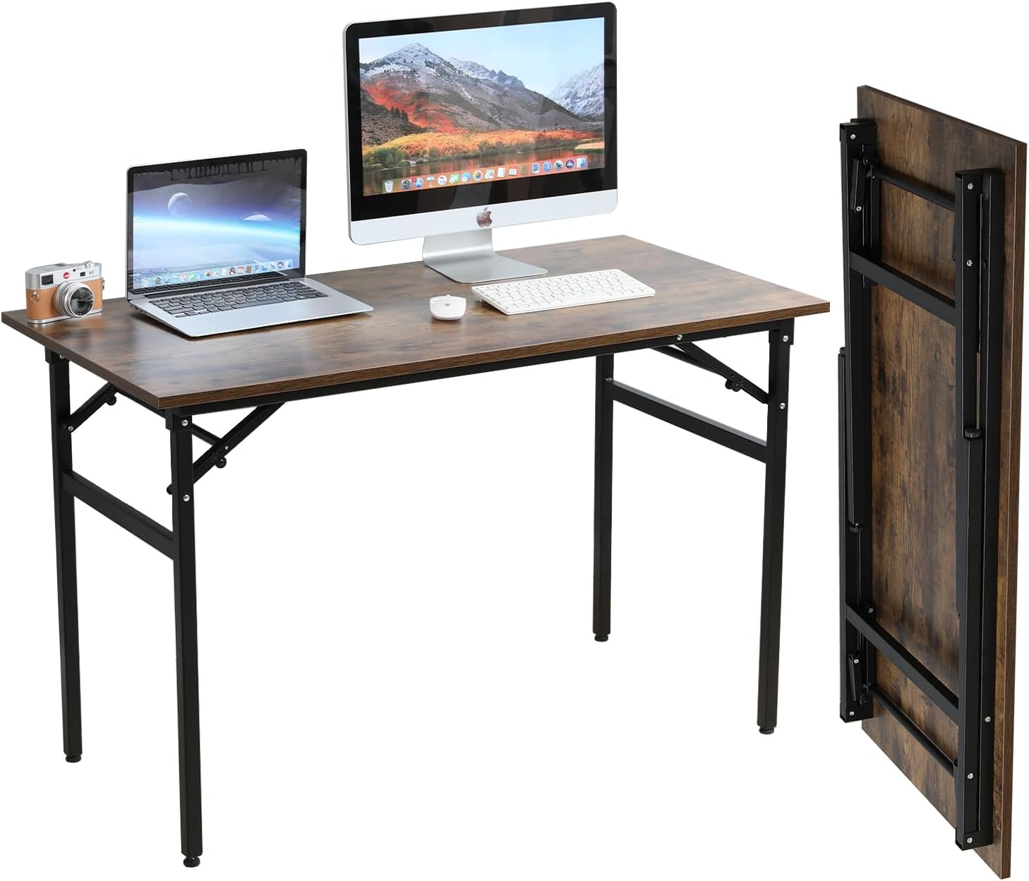 Amazon.com: Kelligo Computer Desk,47inch Folding Table Office Desk ...