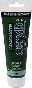 Amazon.com: Daler-Rowney GA123120375 Graduate Acrylic Paint 120ml Sap Green
