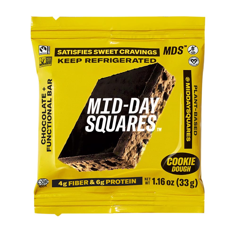 Amazon.com: Mid-Day Squares, Functional Plant Based Chocolate Bar ...