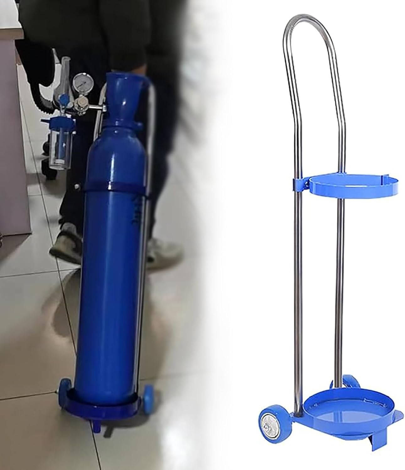 Amazon.com: Steel Oxygen Tank Cylinder Cart, Gas Cylinder Holder Stand ...