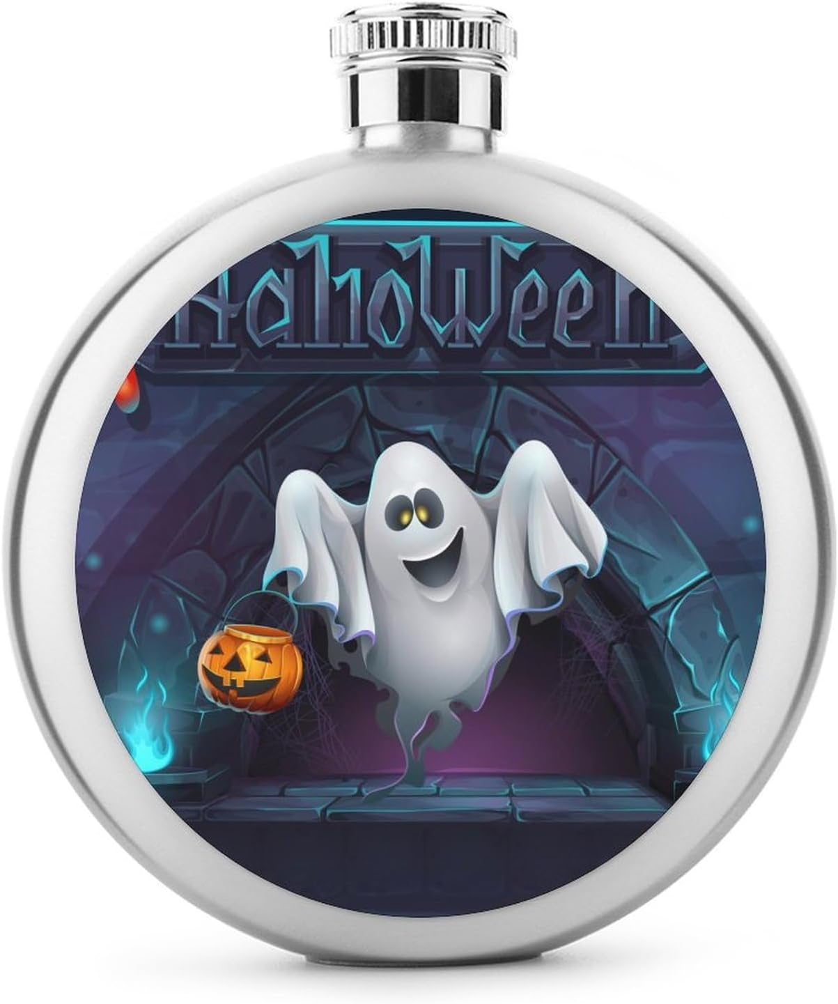 Amazon.com | WYWo 5oz Ghost Pumpkin Round Liquor Flasks for Women/Men ...
