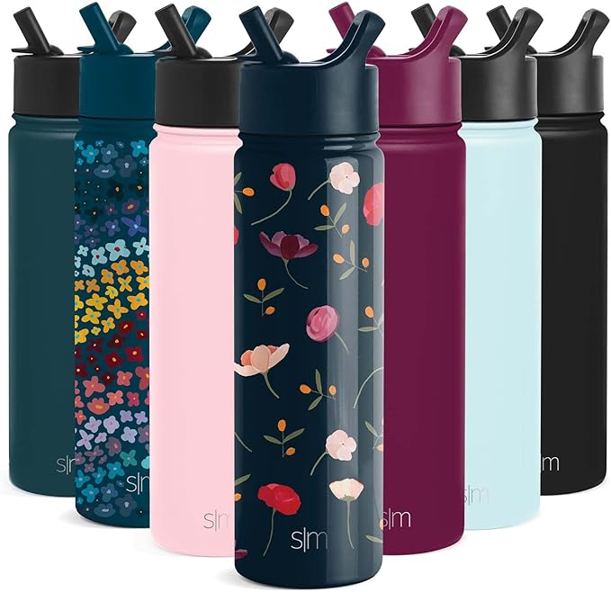 Amazon.com: Simple Modern Water Bottle with Straw Lid Vacuum Insulated ...