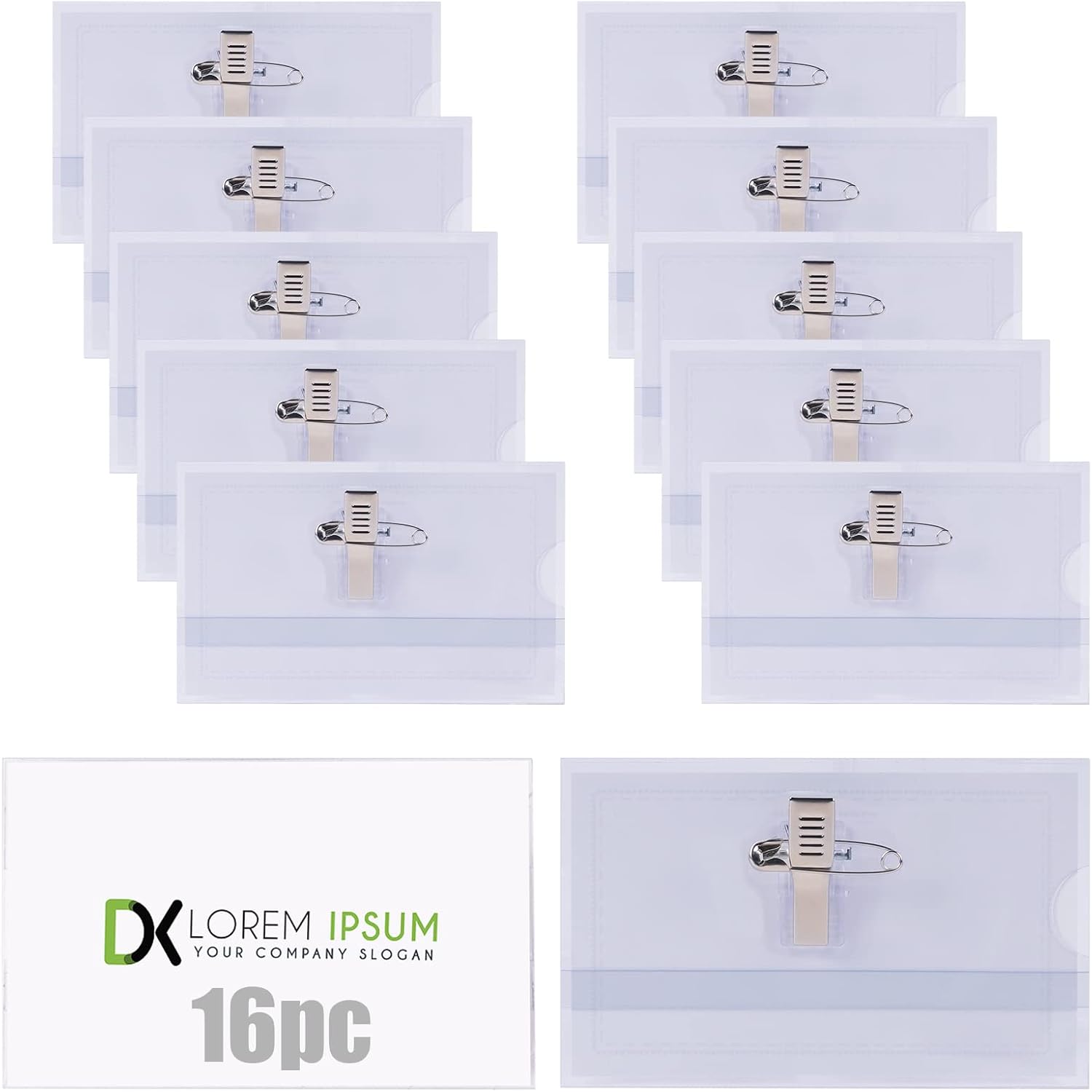 Vicloon Porte Badge,16Pcs Badge Plastique Horizontal, Badges ...