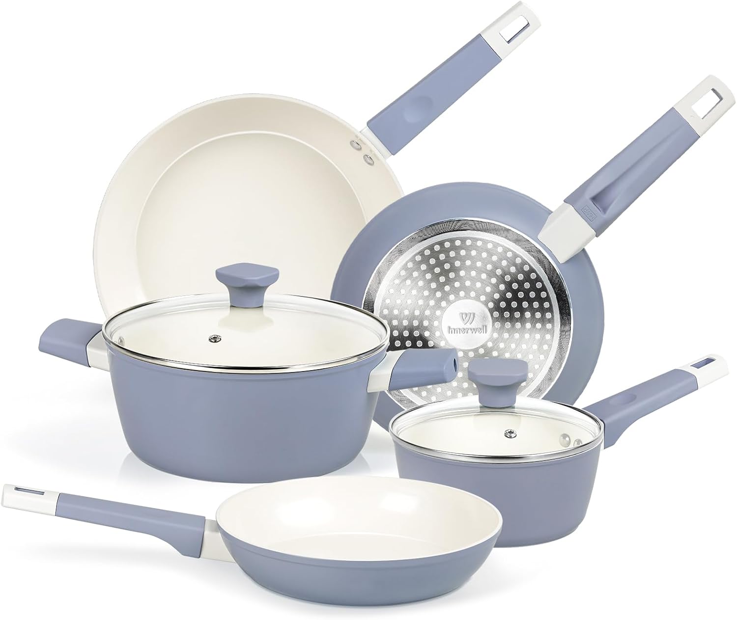 Amazon.com: Pots and Pans Set Nonstick,7 Piece Cookware Set with Handle ...
