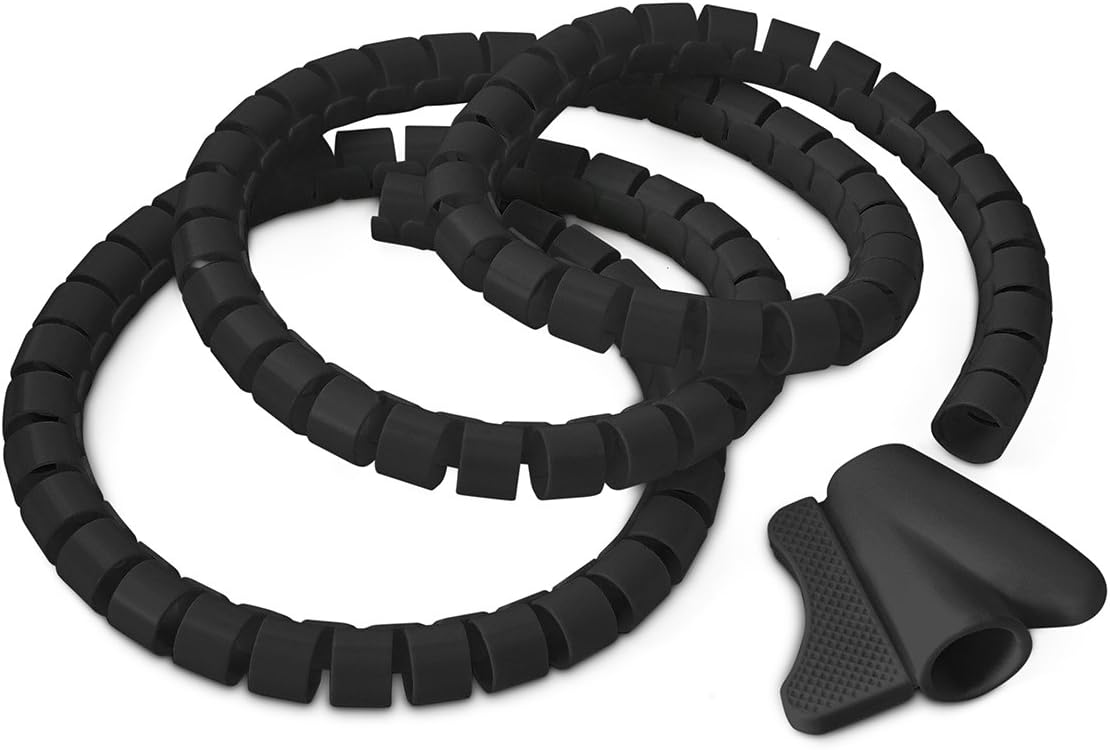 Relaxdays Black Flexible Cable Cover Synthetic Material Cable Protector ...