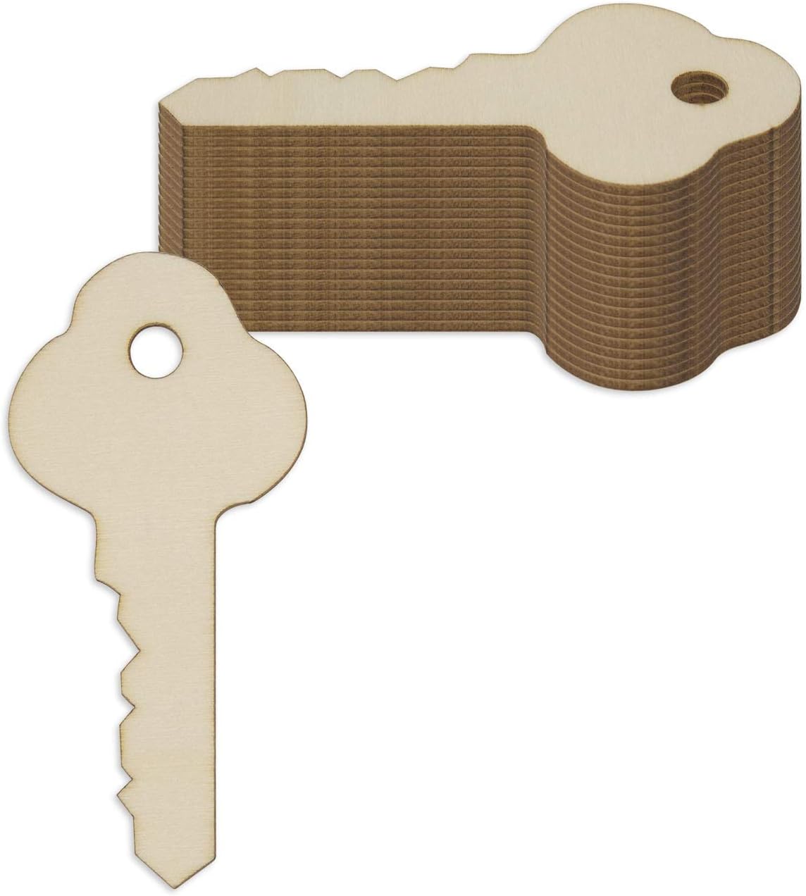 Amazon.com: Creaides 20pcs Wooden Key Shaped Cutout Crafts Unfinished ...