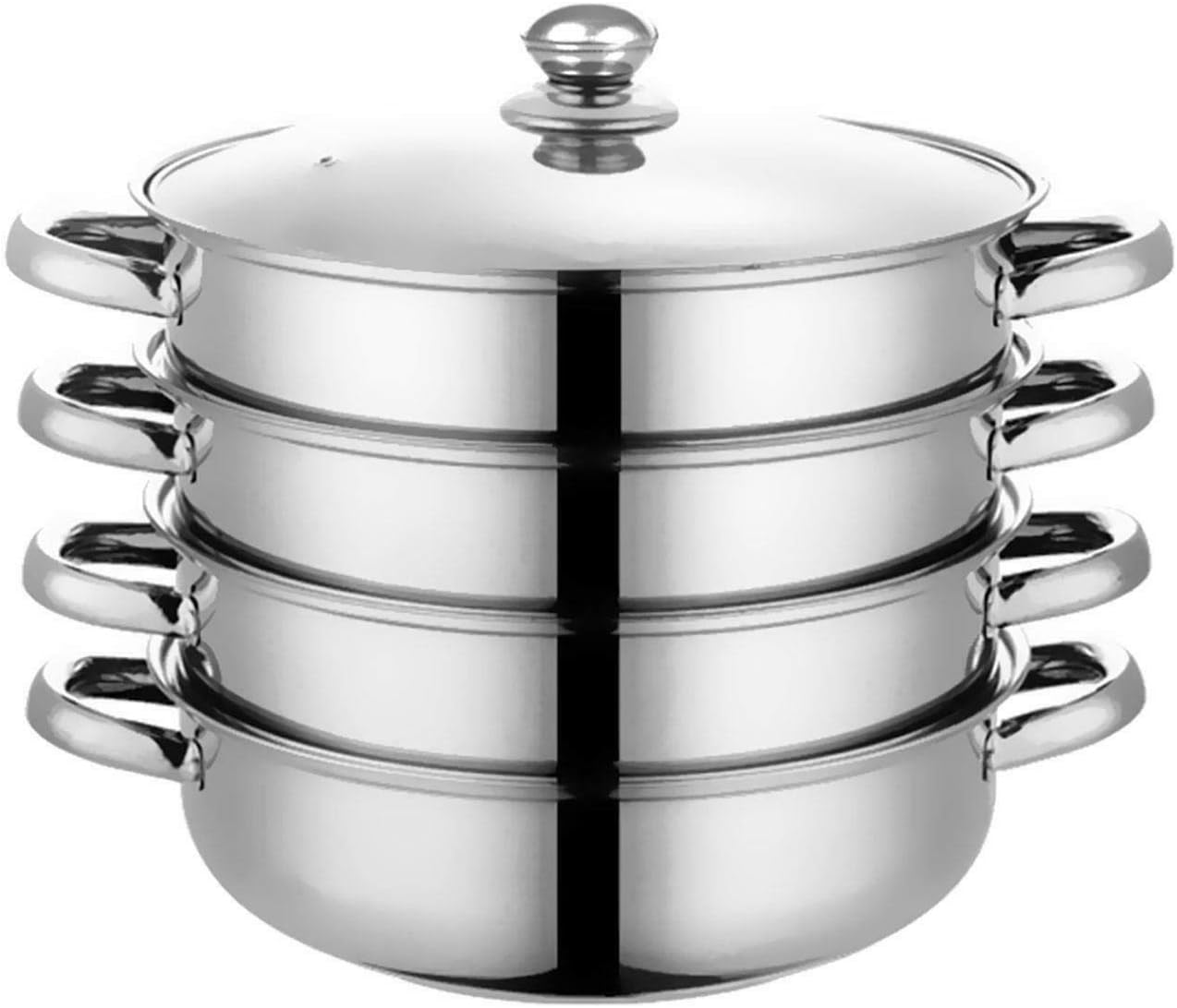 3 or 4 Tier Stainless Steel Steamer Pan Non Stick Base Multi Cooker Pot ...