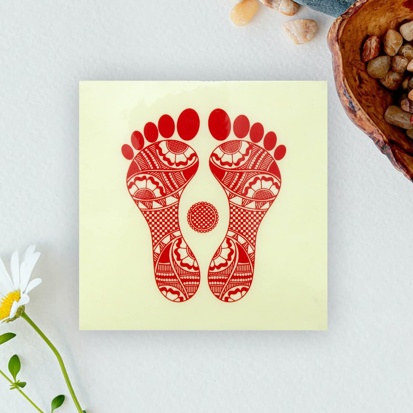 Buy Wizme Set of 2 Laxmi Charan Sticker/Laxmi MATA Charan Paduka for ...