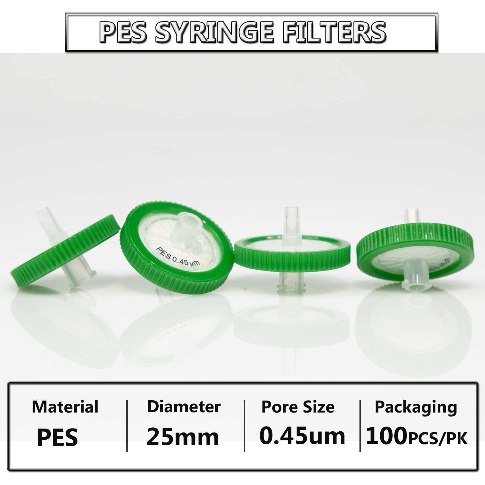 Snapklik.com : Syringe Filters PES Hydrophilic Filtration 045um Micron ...