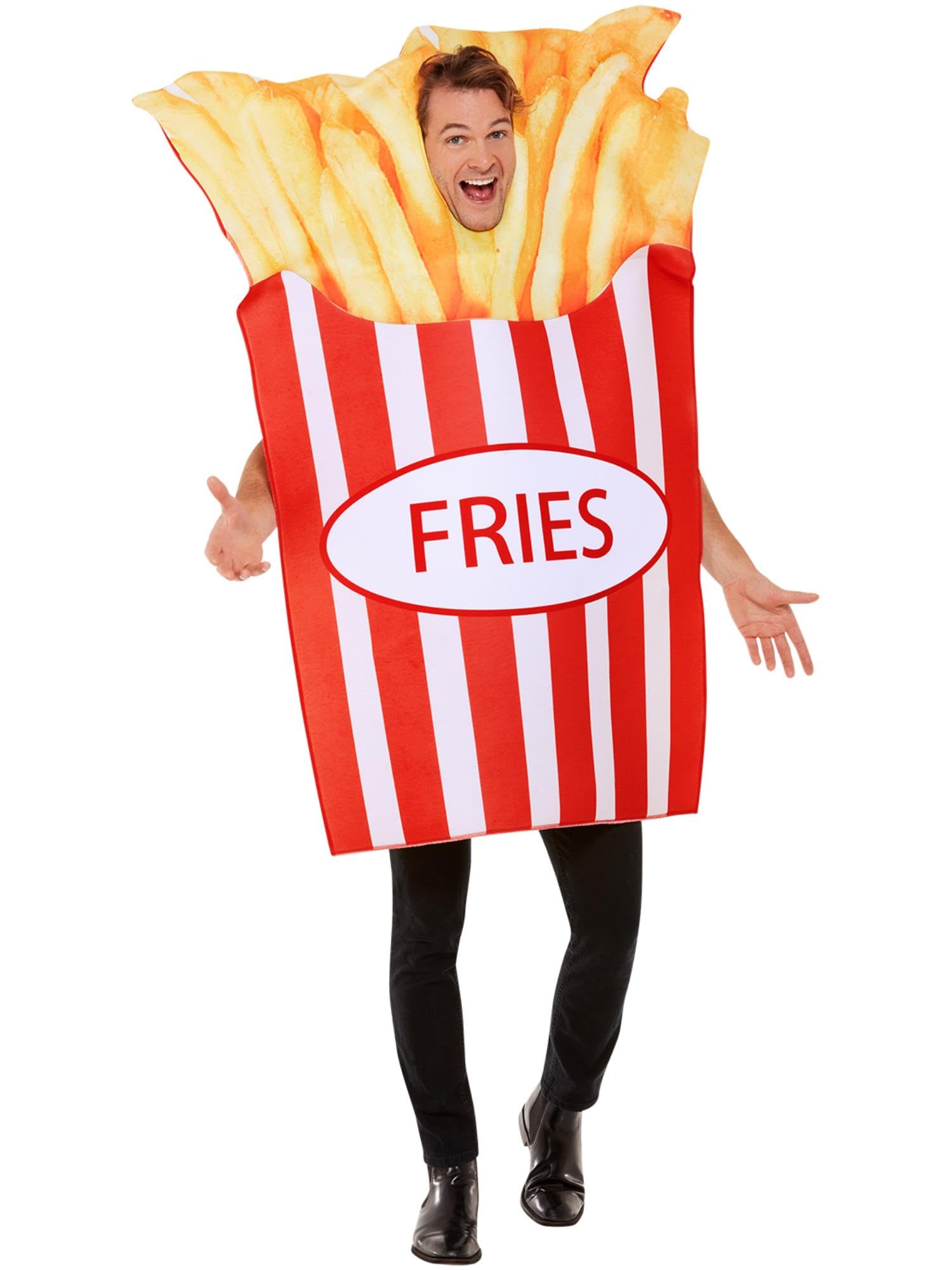 Smiffys French Fries Costume, Red & White All In One, Funny Fancy Dress ...