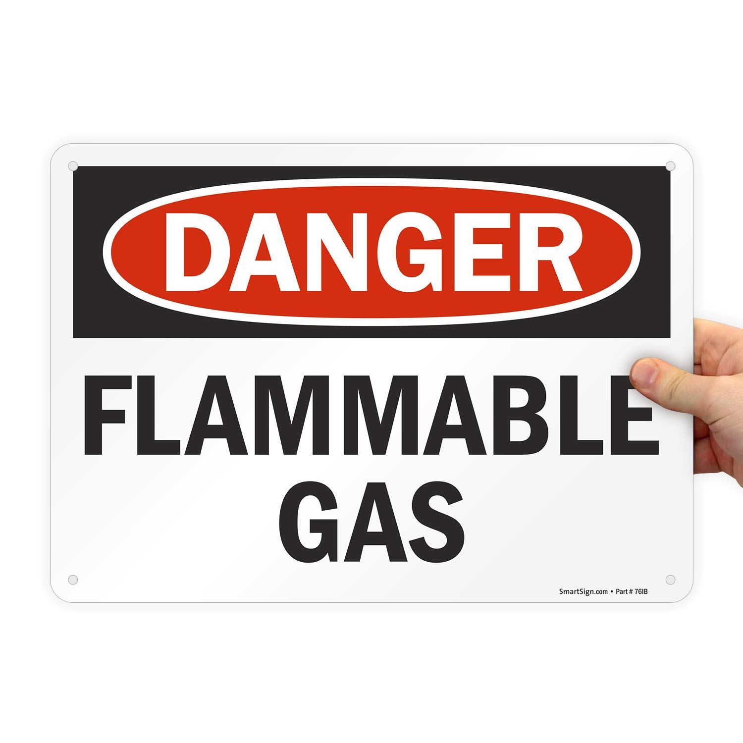 SmartSign "Danger - Flammable Gas" Sign | 10" x 14" Aluminum: Amazon ...
