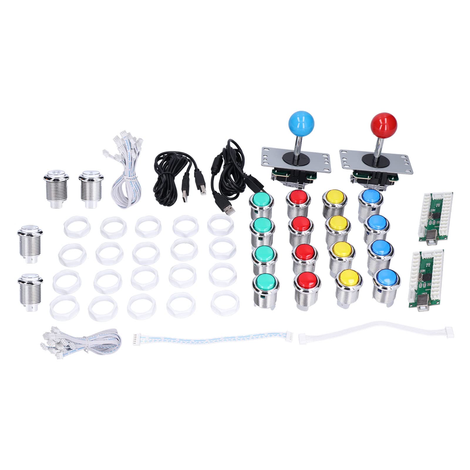 Buy 2 Player Arcade DIY Kit, 8 Way Joystick Kit 5 Pin 8 Way Joystick Arcade USB Encoder Kit for ...