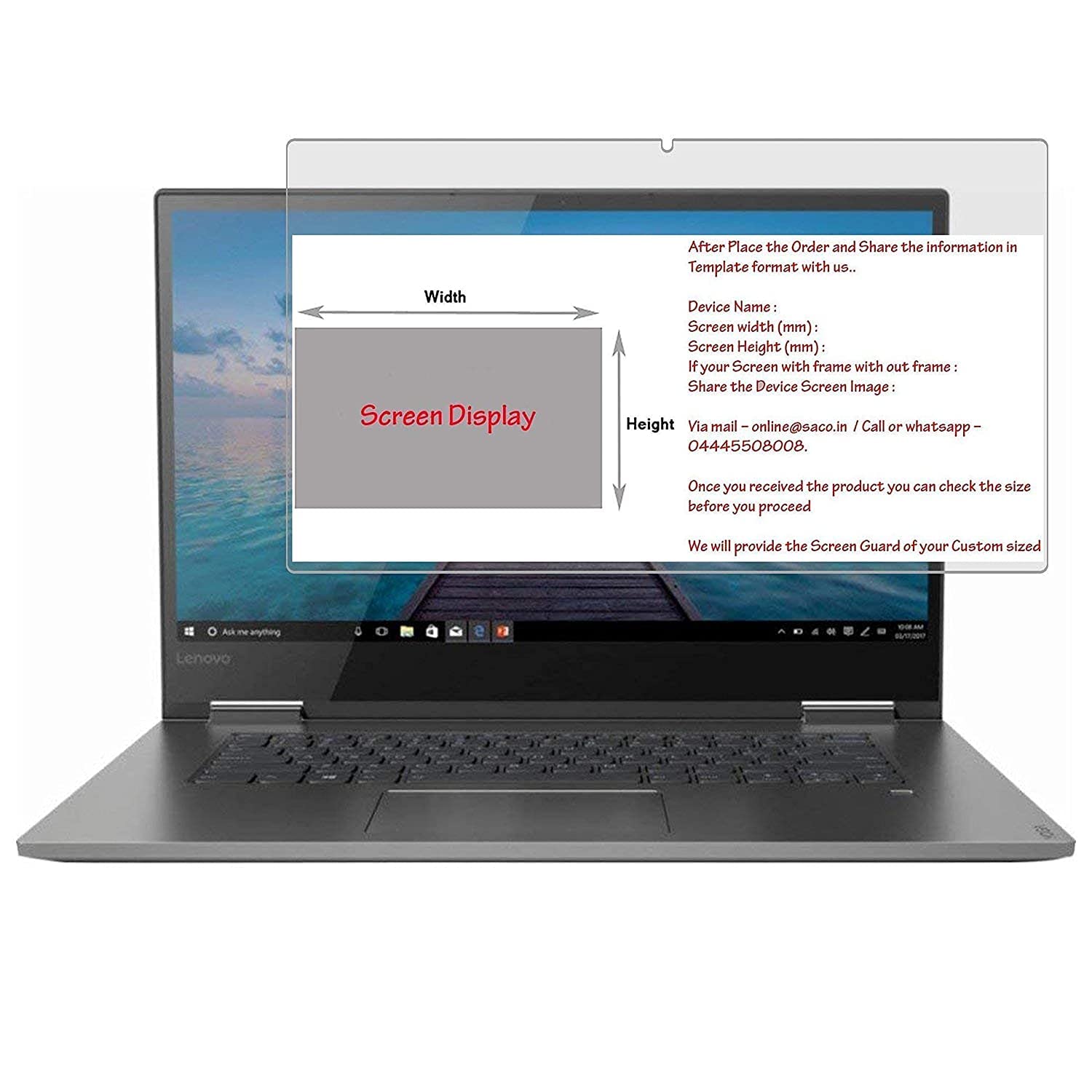 Saco Anti Glare Clear (Screen Protector) Matte Screen Guard Compatible ...