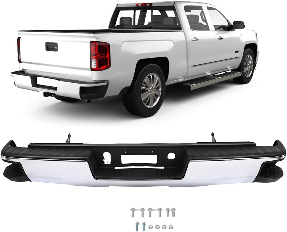 Amazon.com: ROADFAR Rear Bumper fit for 2014-2018 for Chevy Silverado ...