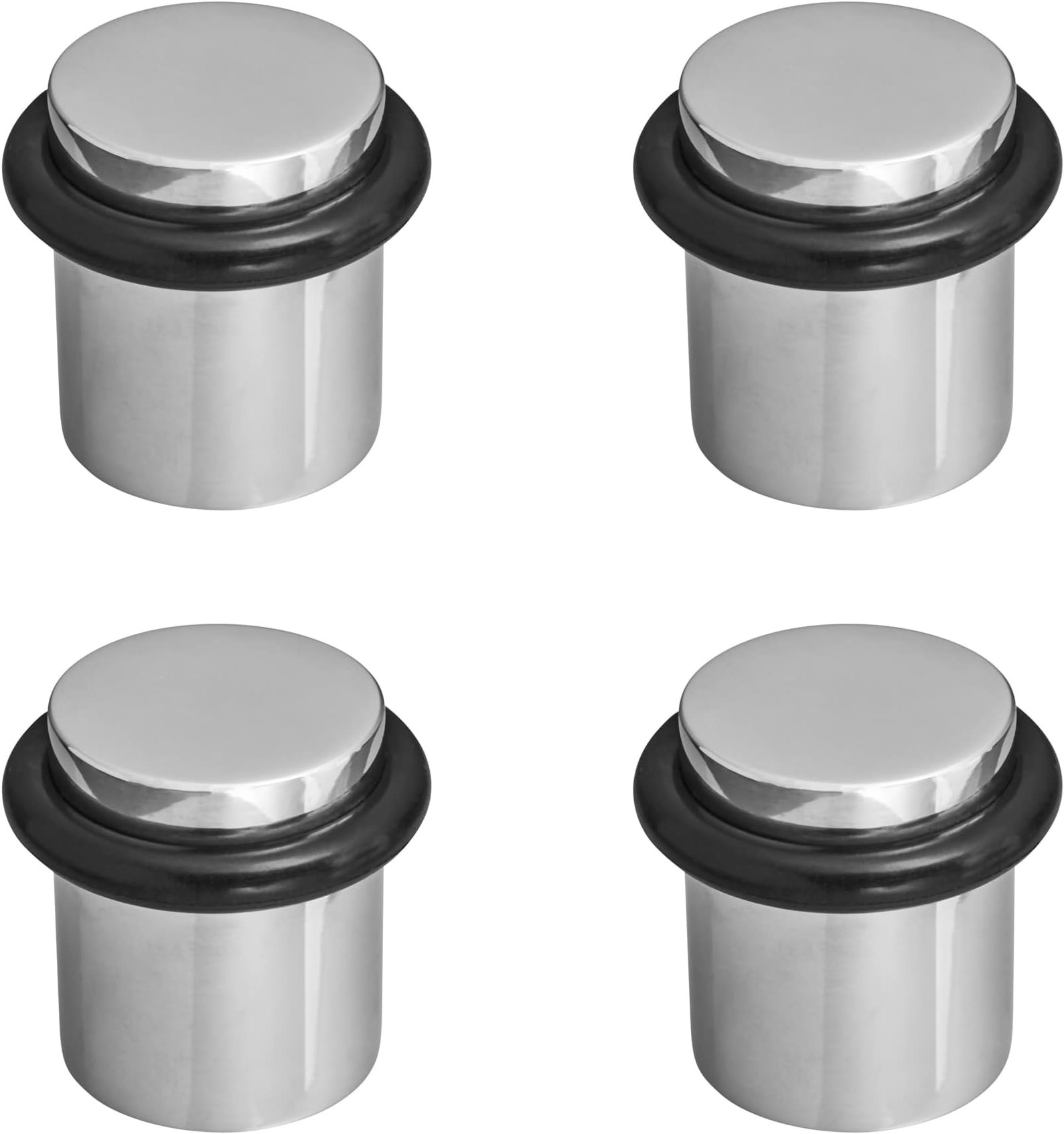 Amazon.com: Premium Black, Polished Chrome Door Stop with Rubber ...