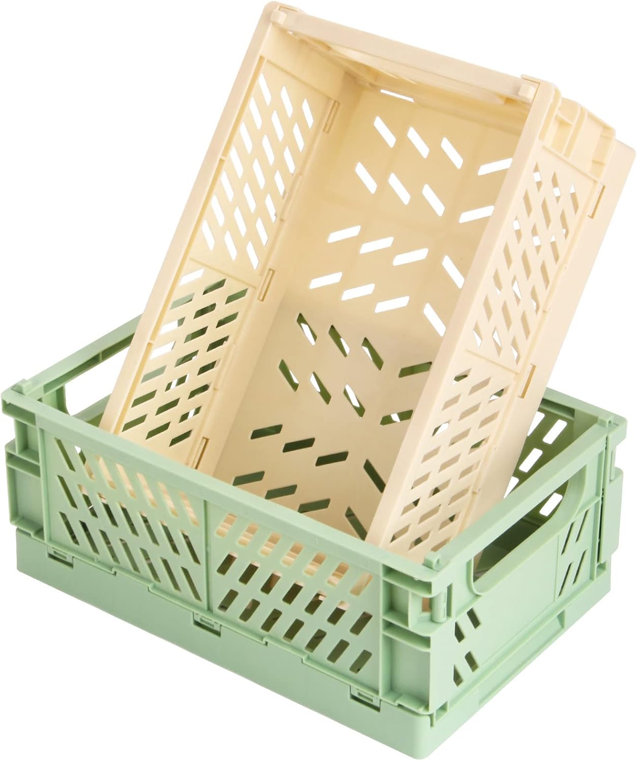 Amazon.com - 2-Pack Pastel Storage Crates, Medium Plastic Crates ...