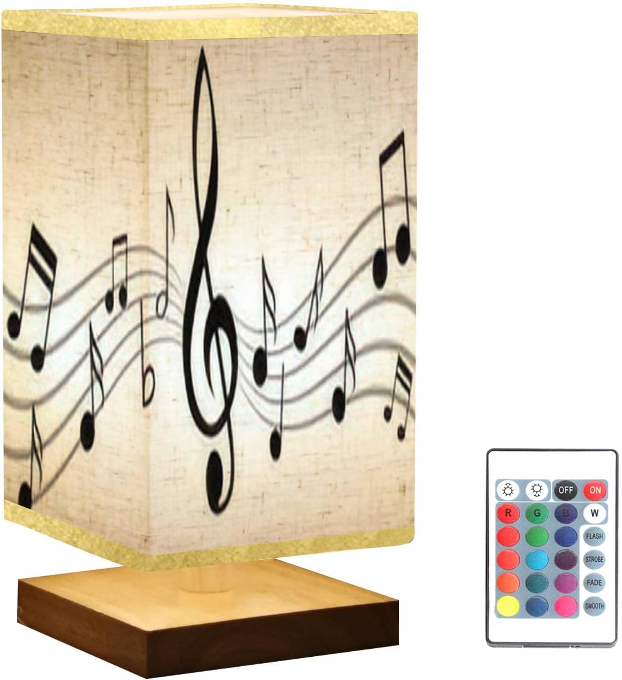 WHFEOIV9RE Square Bedside Table Lamp Musical Notes Stave line Symbols ...