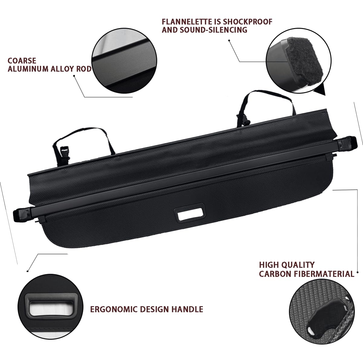 Aftermarket Accessories Retractable Cargo Cover For 2018-2026 VW Atlas ...
