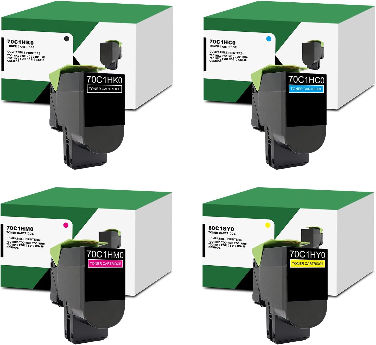 Amazon.com: CS310 Black Cyan Magenta Yellow Toner Cartridge Replacement ...