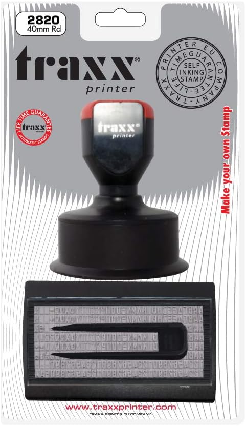 Amazon.com : TRAXX 2820 DIY Manual Stamp Round 40 mm/Maximum 2 Lines ...