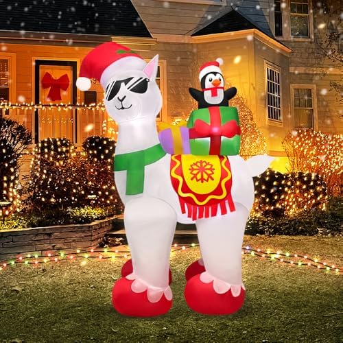 Amazon.com: KOOY 5FT Christmas Inflatables Outdoor Decorations Alpaca ...