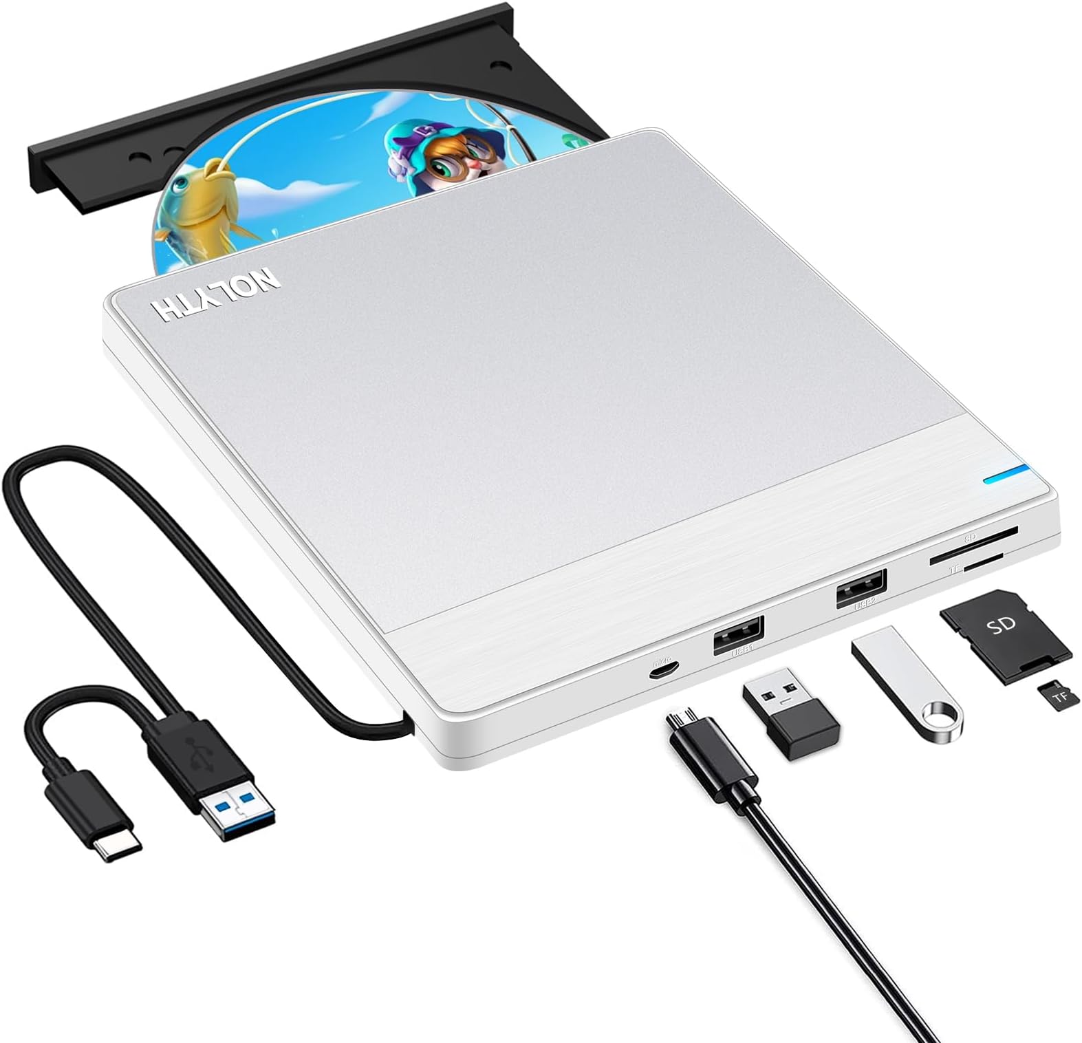 Amazon.com: External CD DVD Drive USB C CD DVD Burner/Writer Slim ...