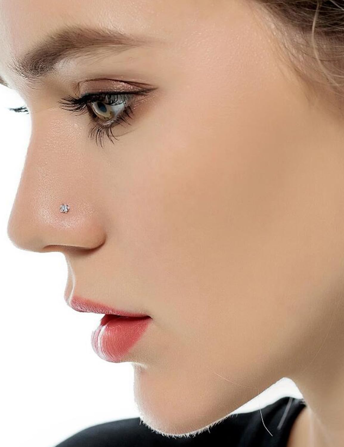 Snapklik.com : 20g Flat Back Push In Nose Rings Stud Piercing Jewelry ...