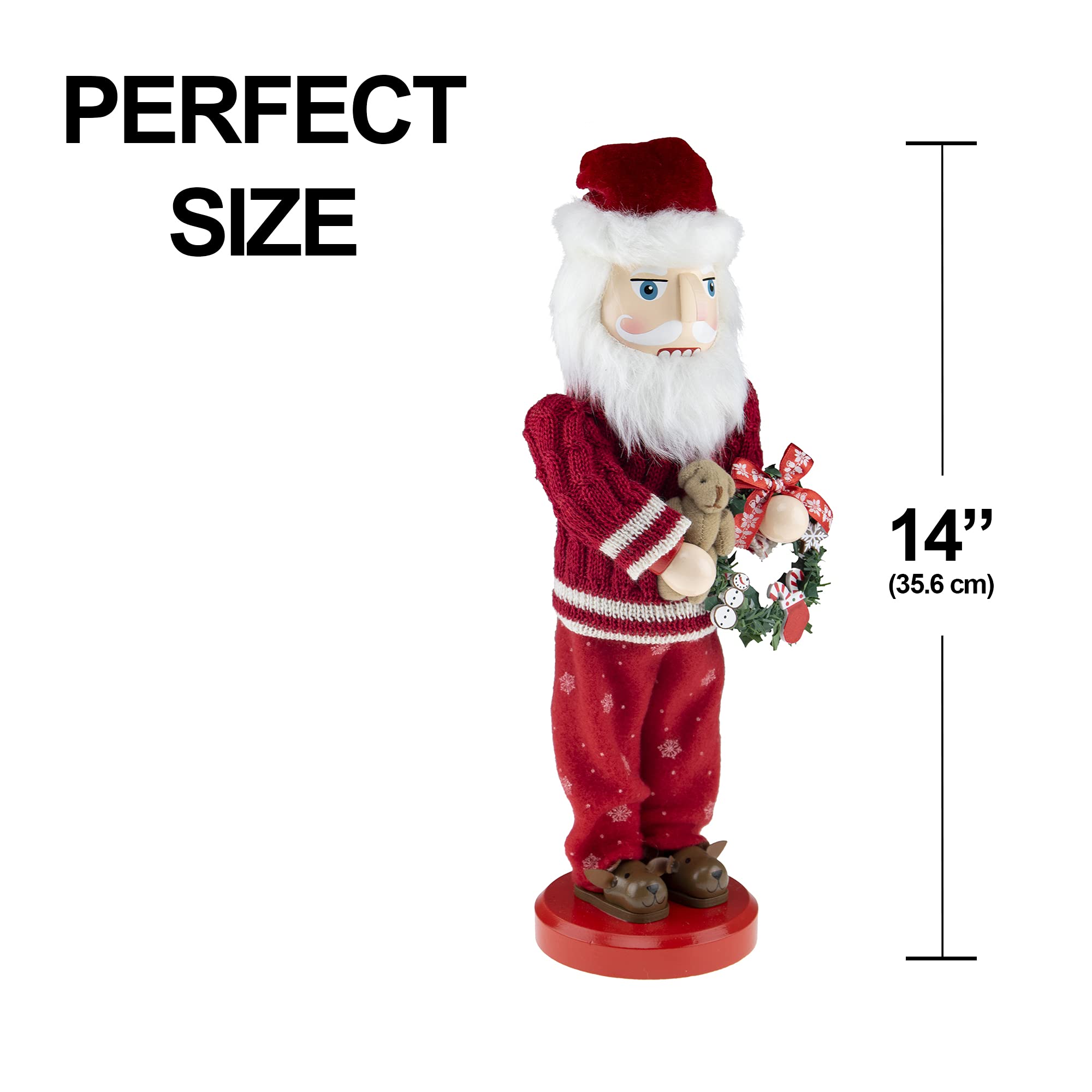Snapklik.com : Clever Creations PJ Santa 14 Inch Traditional Wooden ...