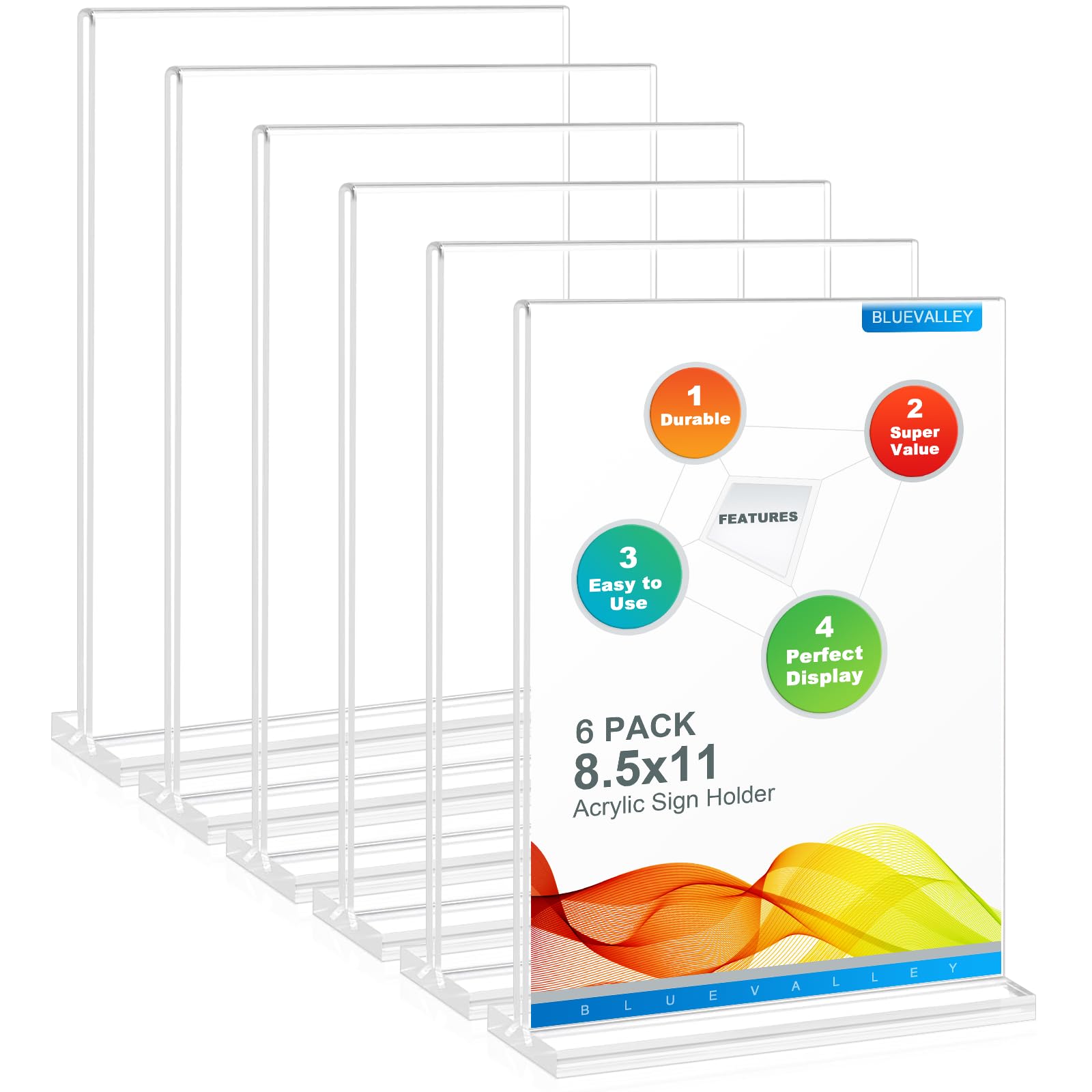 Amazon.com: BlueValley Acrylic Sign Holder 8.5x11 Inches, Double Sided ...