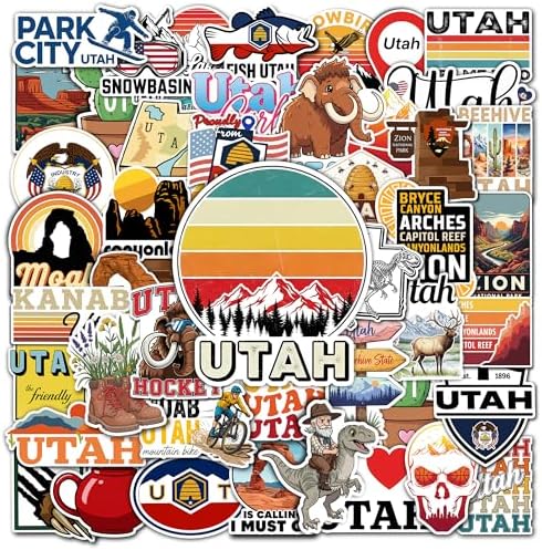 Amazon.com: HIZILY 50 Pcs Utah Stickers America State Vinyl Decals ...