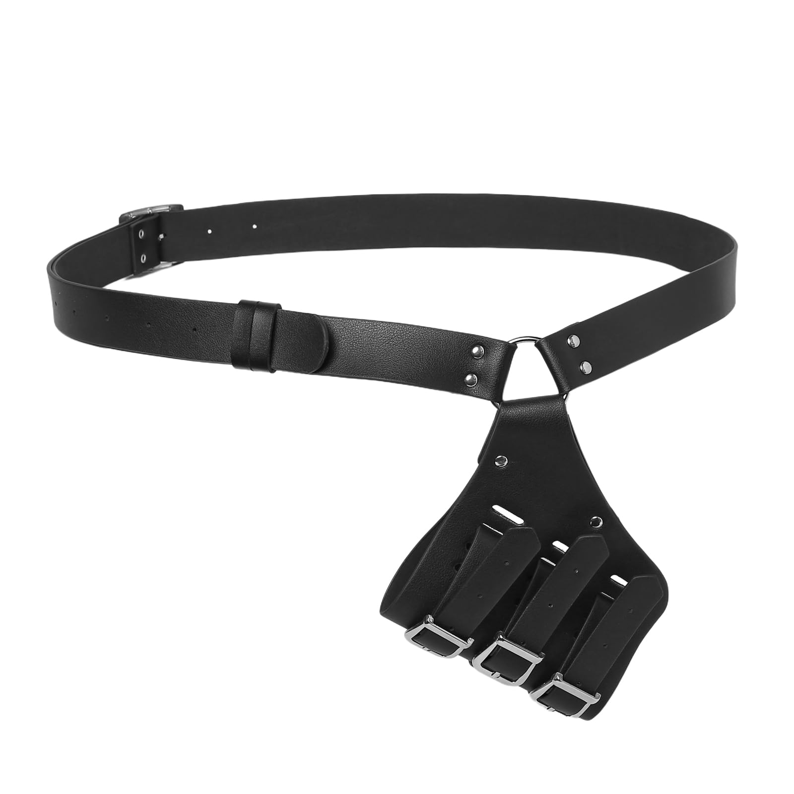 Amazon.com: HZMAN Medieval Faux Leather Sword Frog Adjustable Black Rapier Sword Holster ...