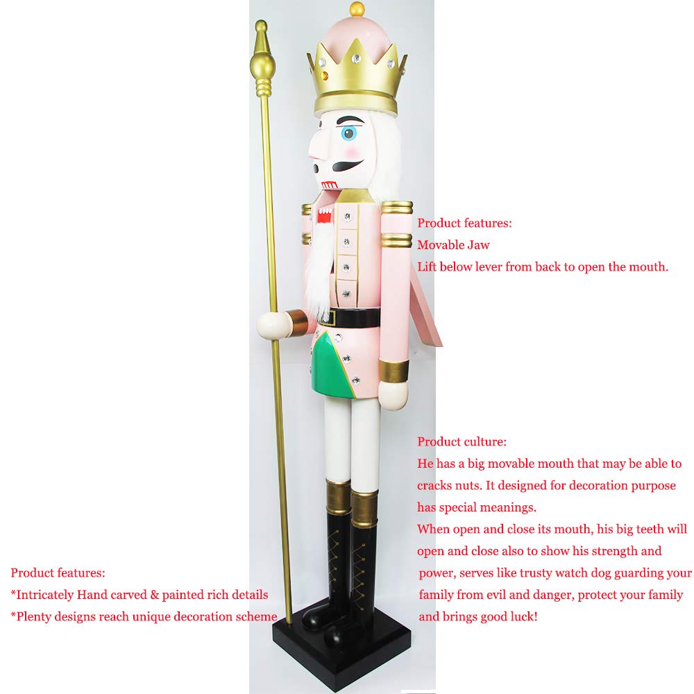 Buy CDL 180cm 6Ft Tall Life-Size Large/Giant Pink Christmas Wooden ...