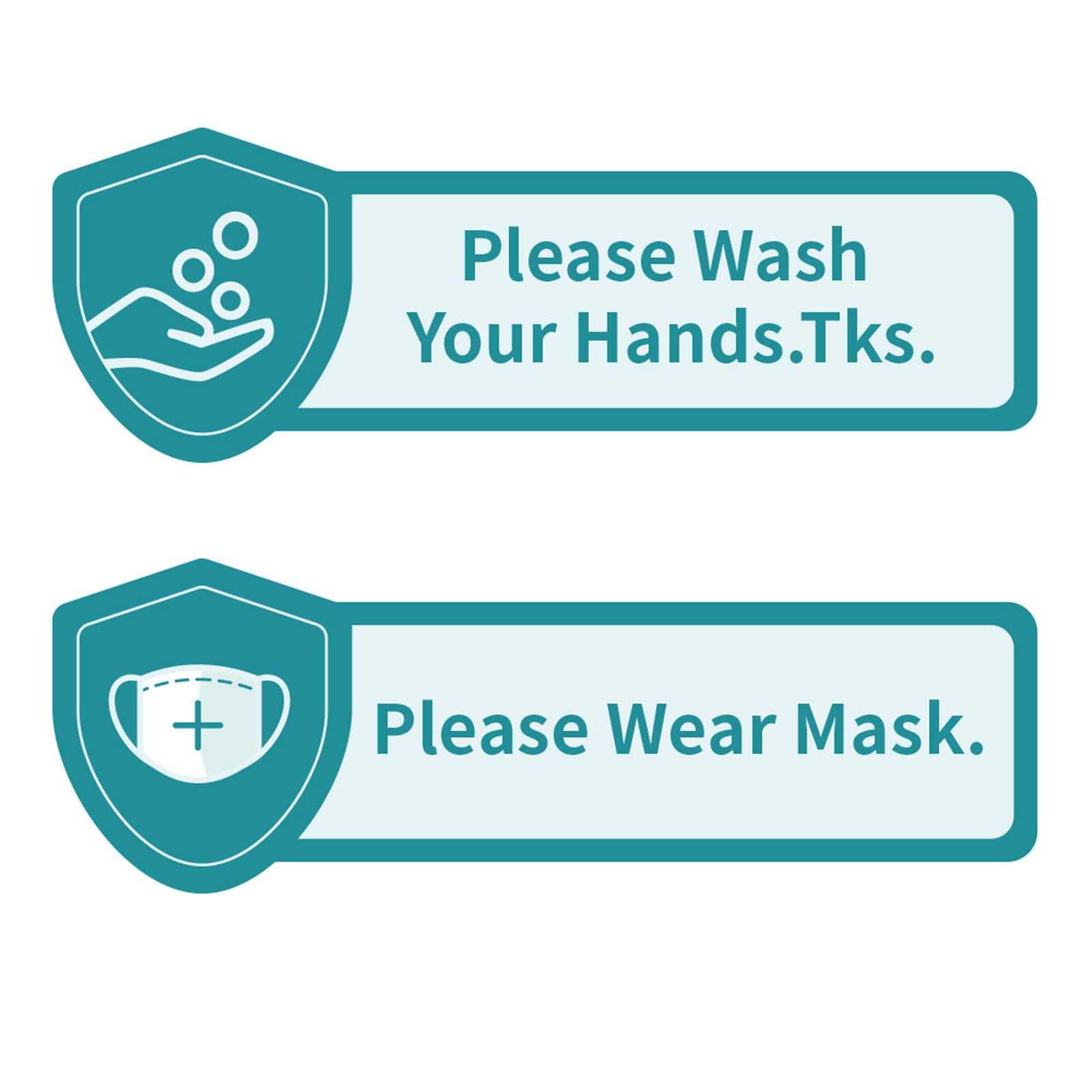 Buy 2Pcs Acrylic Public Warning Signs Stickers, Please Wear Sign ...