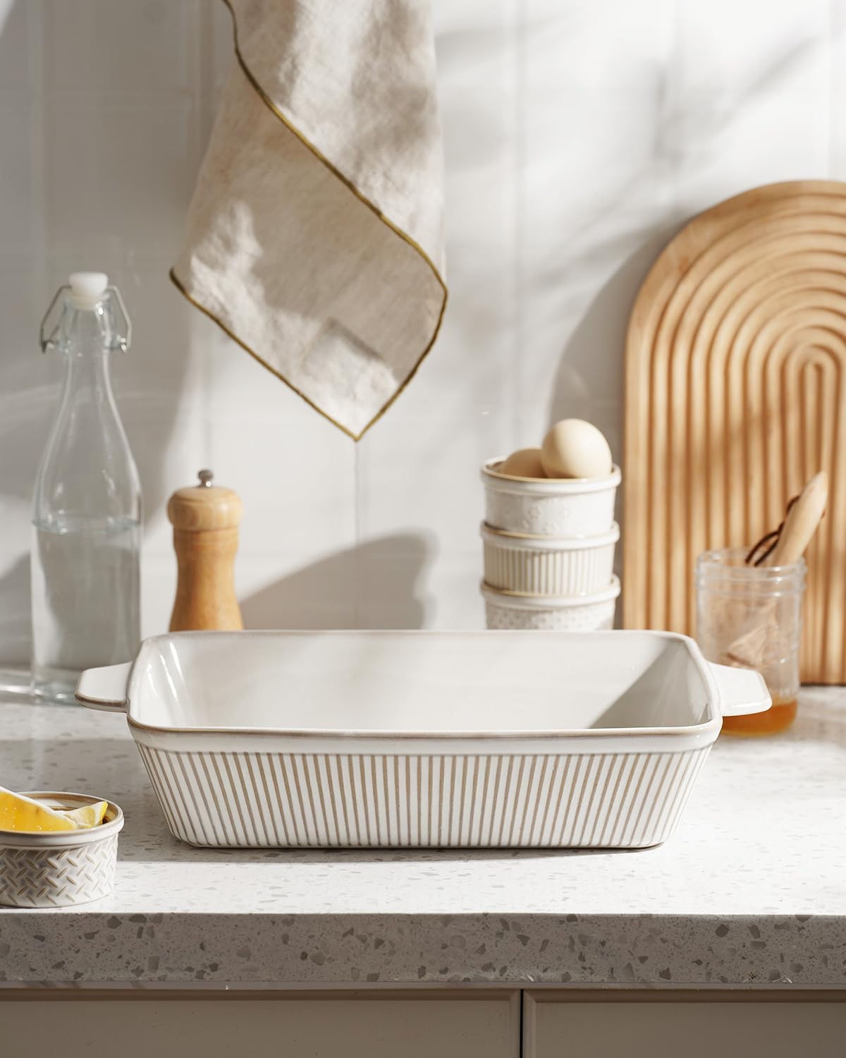 Ceramic Bakeware Set Getstar – 4 Nesting Casserole Dishes, Oven Safe ...