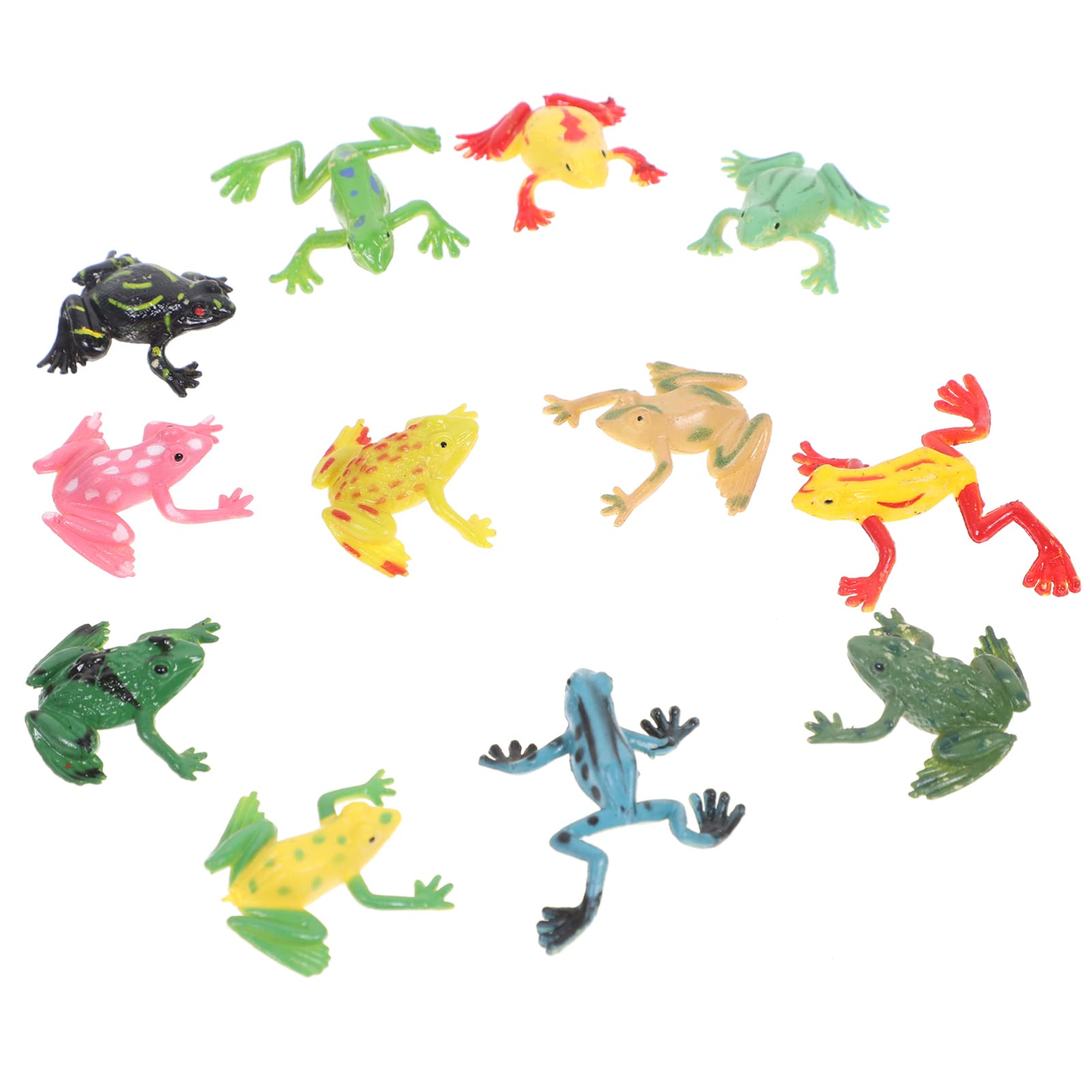 Amazon.com: Toyvian 12Pcs Small Plastic Frogs Toys Stretchy Rubber ...