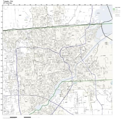 Amazon.com: ZIP Code Wall Map of Toledo, OH ZIP Code Map Not Laminated ...
