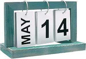 Amazon.com : DIYOMR Classic Standing Flip Calendar Wooden Perpetual ...