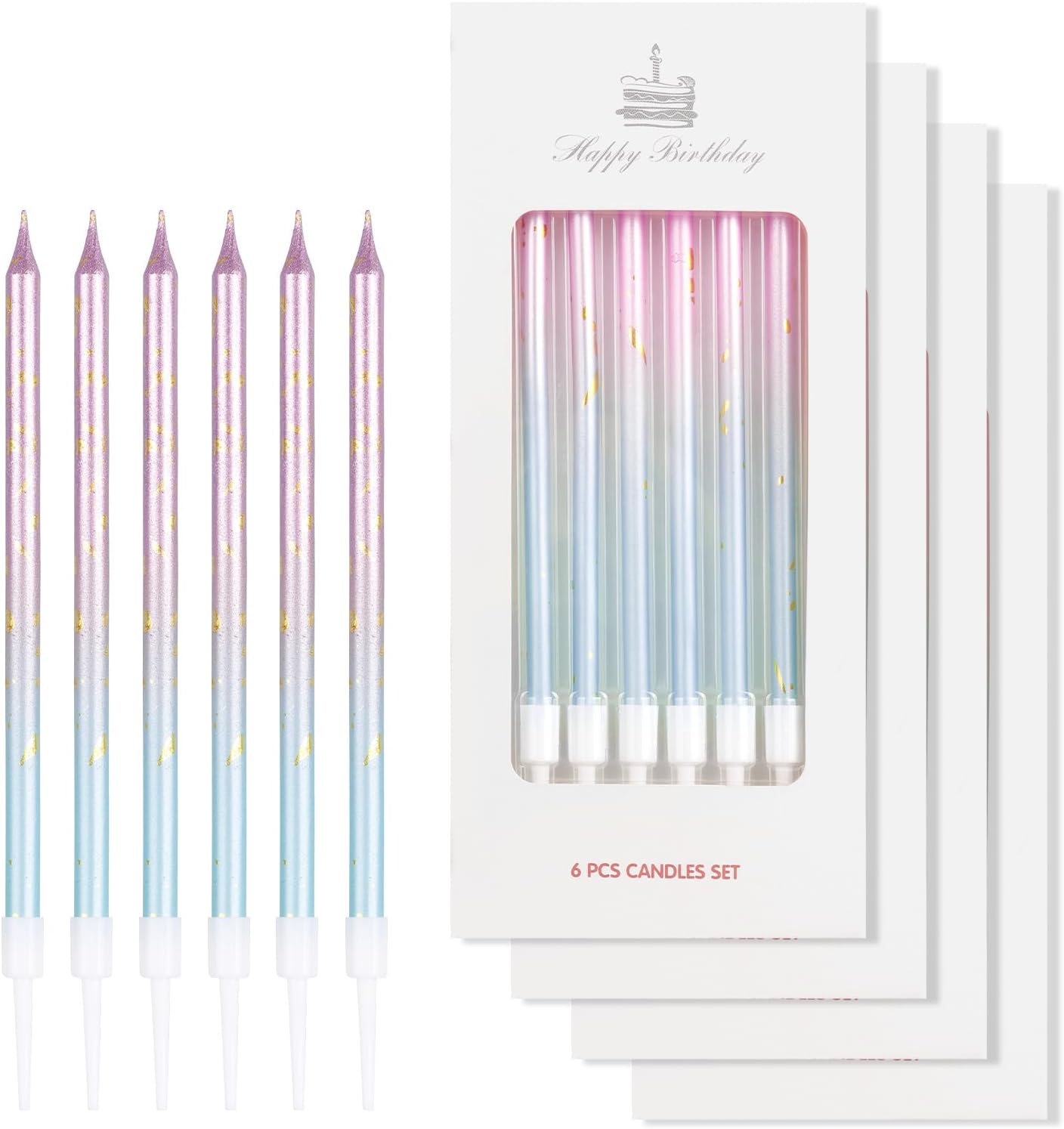 Amazon.com: iNINGER Birthday Candles,Colorful Party Candles,24 Pcs ...