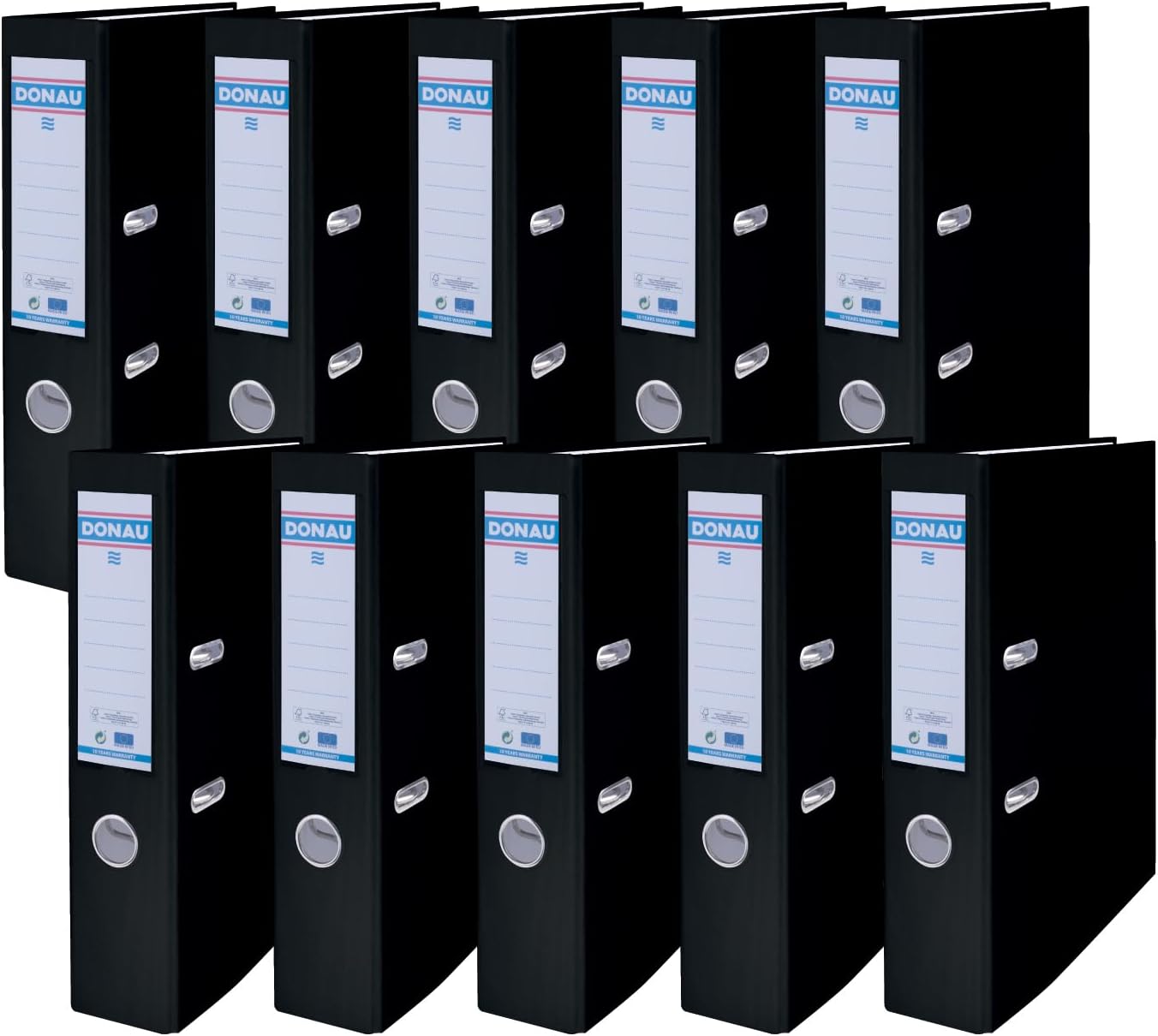 DONAU Master Lot de 10 Classeurs de Bureau/Fins Format A4 7,5 cm avec ...