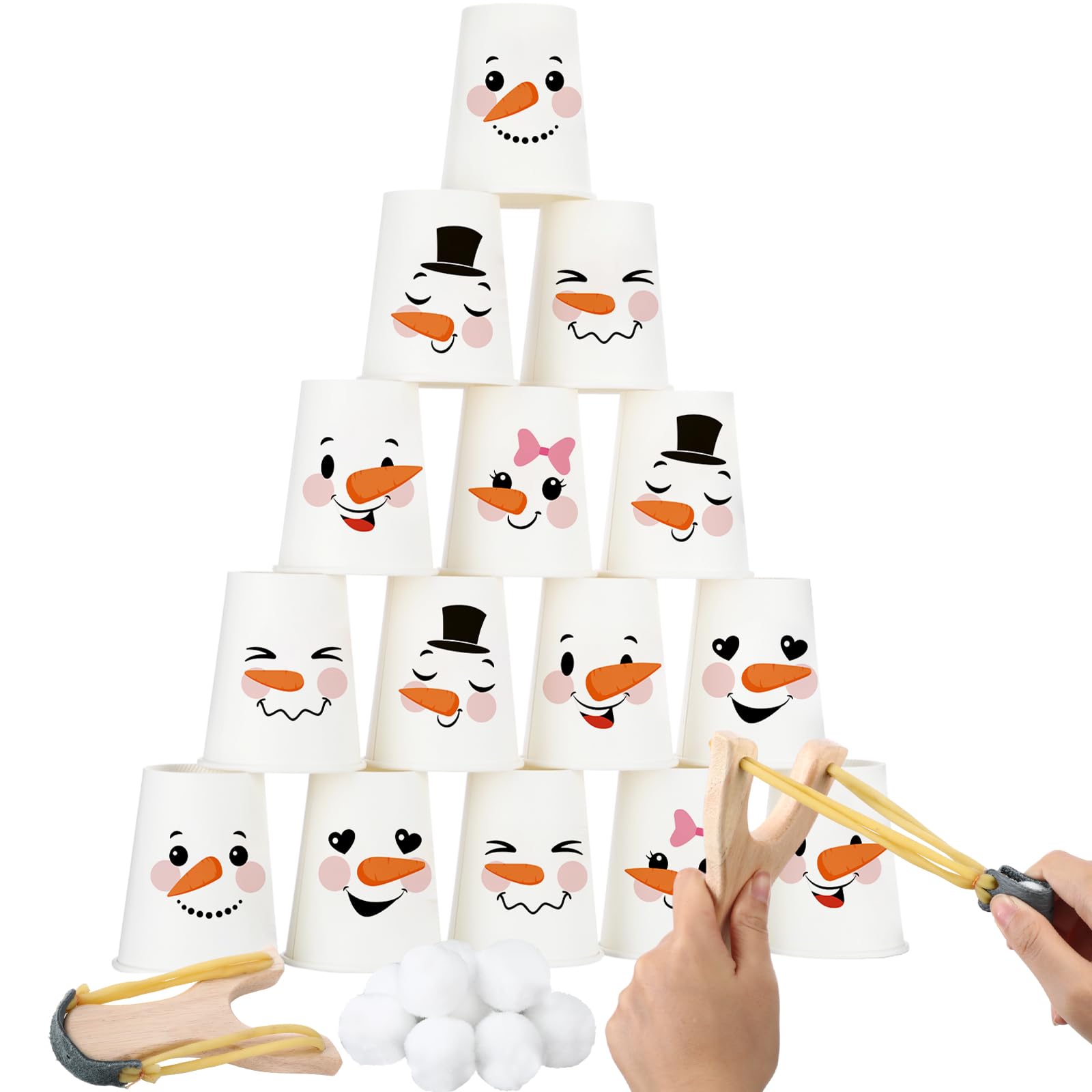 Amazon.com : Poen Christmas Toss Game with 24 Paper Cup in 10 Face 2 ...