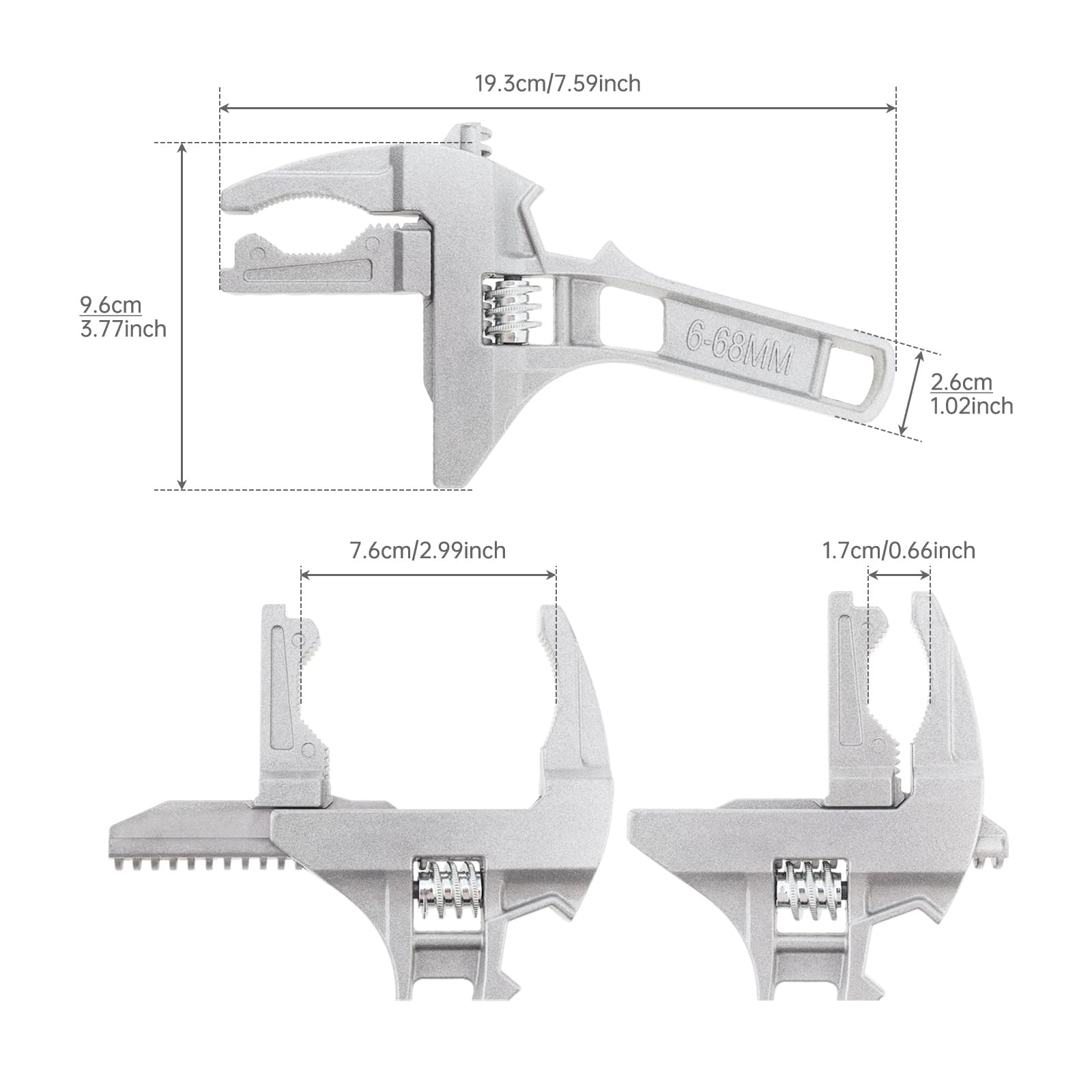 Snapklik.com : Stubby Adjustable Wrench, Large Opening Wrench Spanner ...